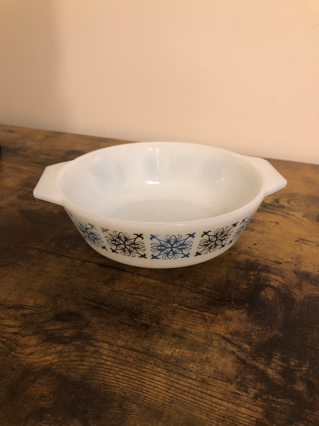 Vintage Pyrex JAJ Milk Glass Chelsea Pattern Casserole Dish Without Lid ...