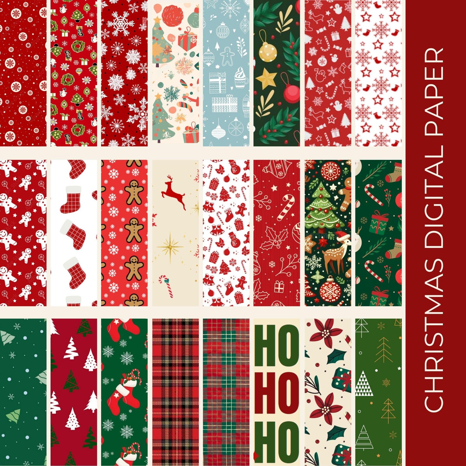 Christmas Digital Paper, Holiday Scrapbook Papers, Snowflake Wallpaper ...