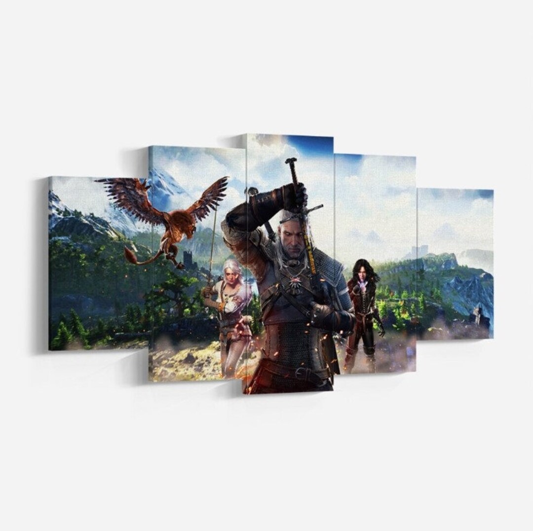 The Witcher 3 Poster , Geralt of Rivia Canvas Art, Canvas Print, Game ...
