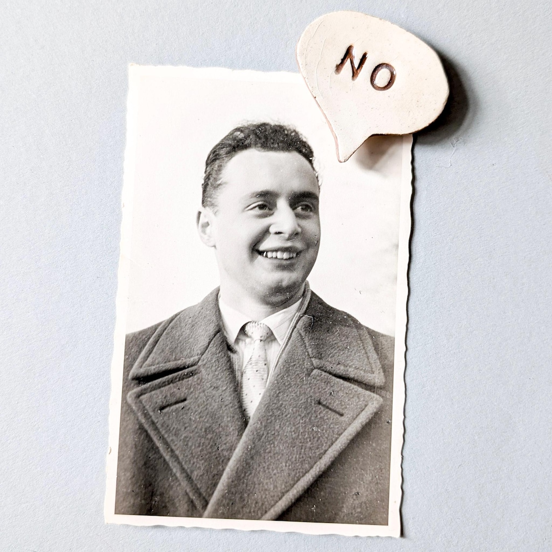 Ceramic Speech Bubble Magnet: NO; Beige Fridge Magnets; Magnet for ...