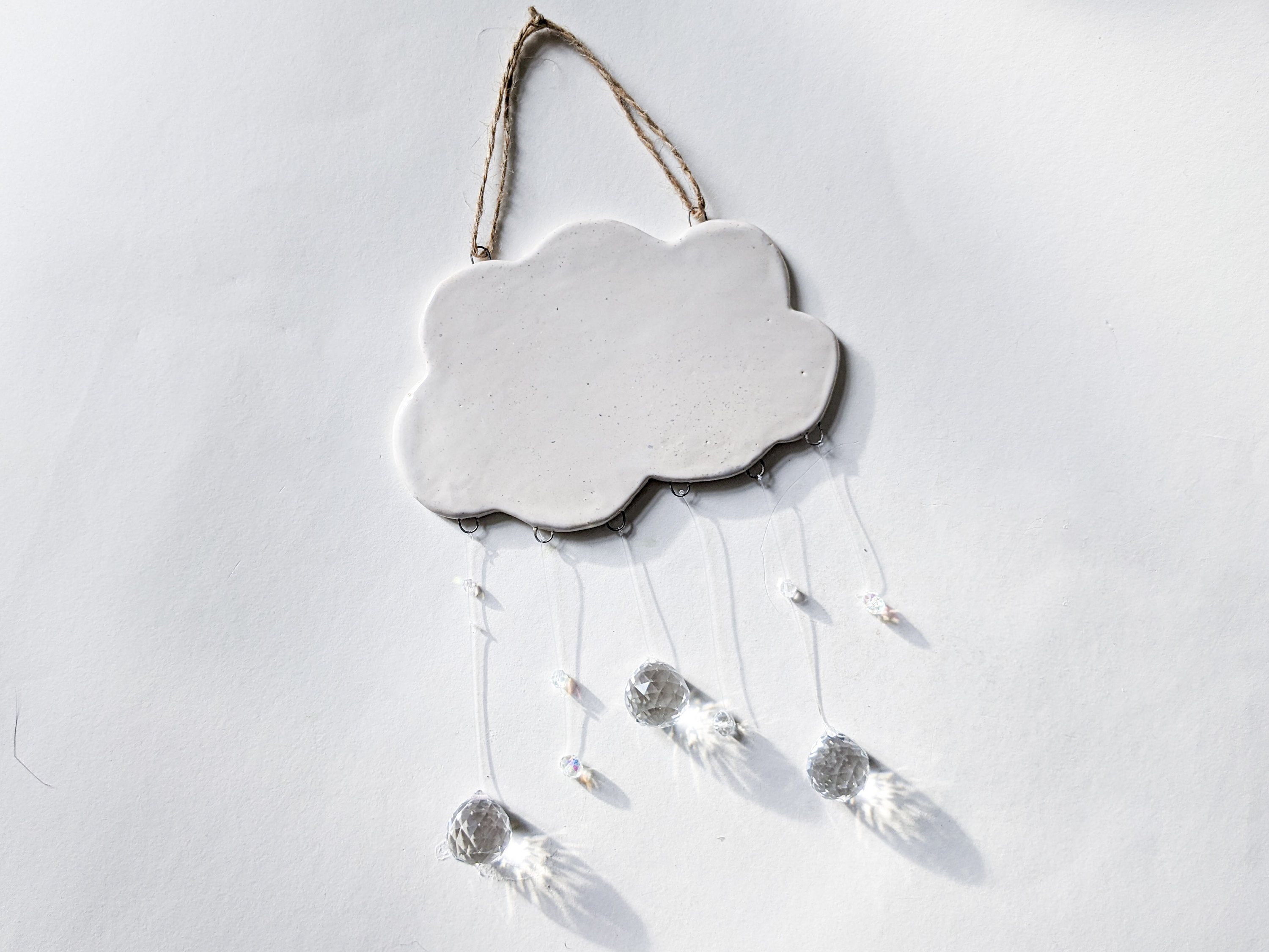 Suncatcher Wall Pendant Cloud Made of Ceramic With Prism, Mobile, Wall ...