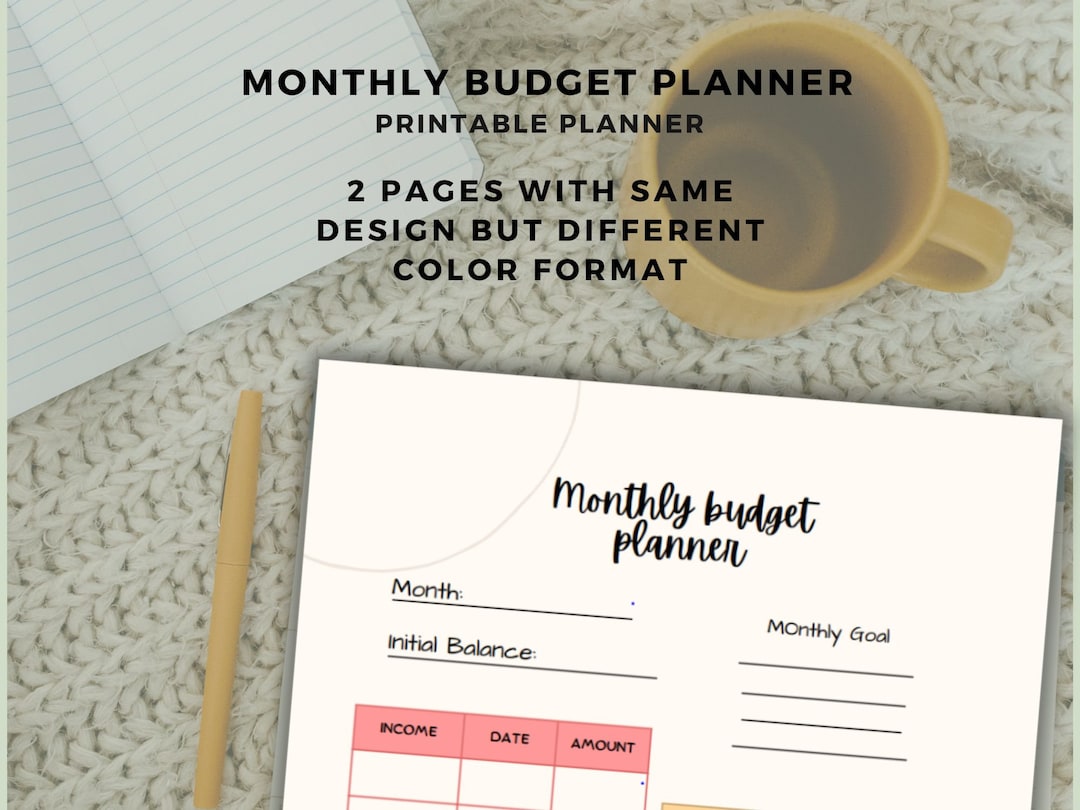 Simple and Cute Monthly Budget Planner Printable, INSTANT DOWNLOAD ...