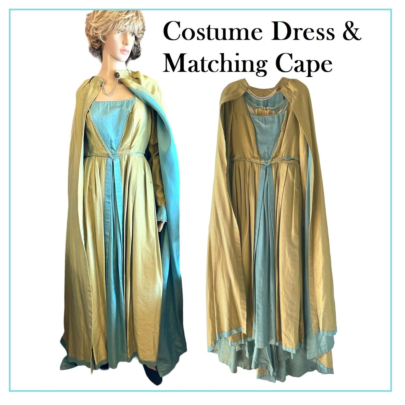 Custom Handmade Womans Medieval Renaissance Costume Dress and Cloak ...
