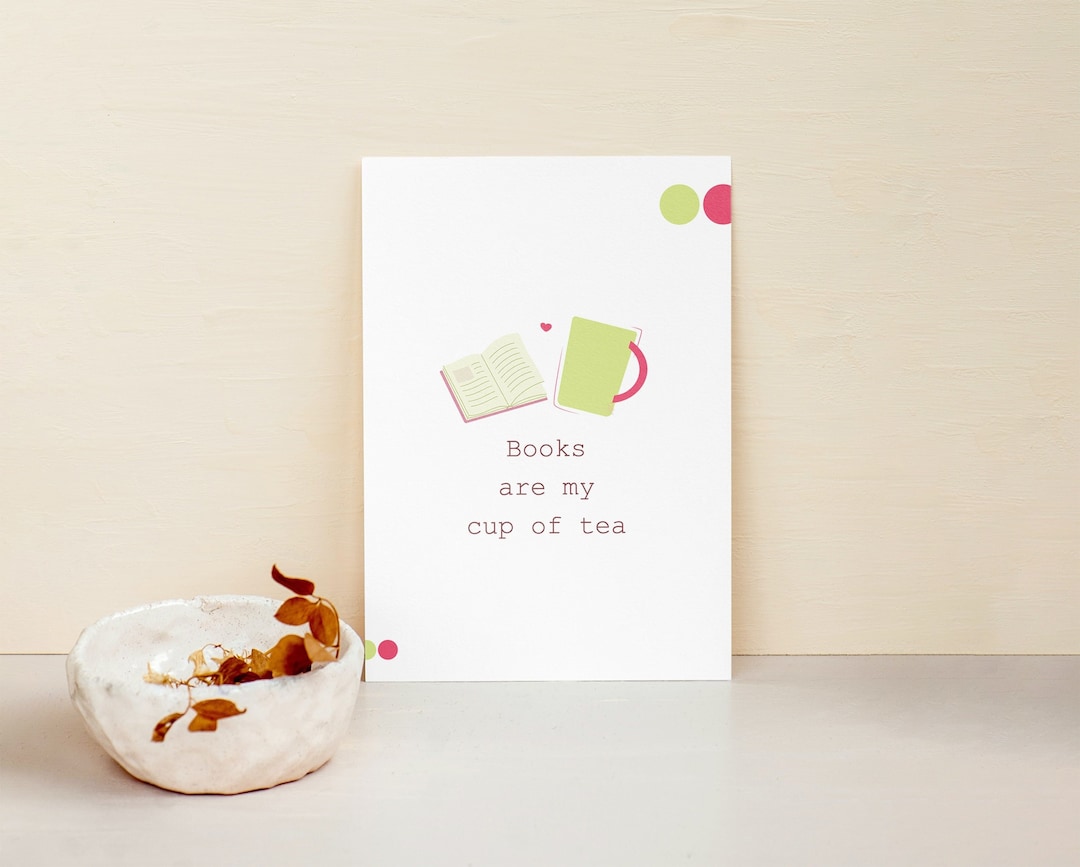 Books & Tea Quote Wall Art, Tea Time Typography Poster, Tea and Book ...