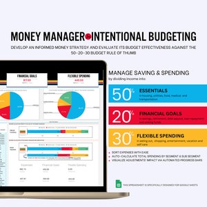 503020 Budget Spreadsheet for Google Sheets 50/30/20 Monthly Budget ...