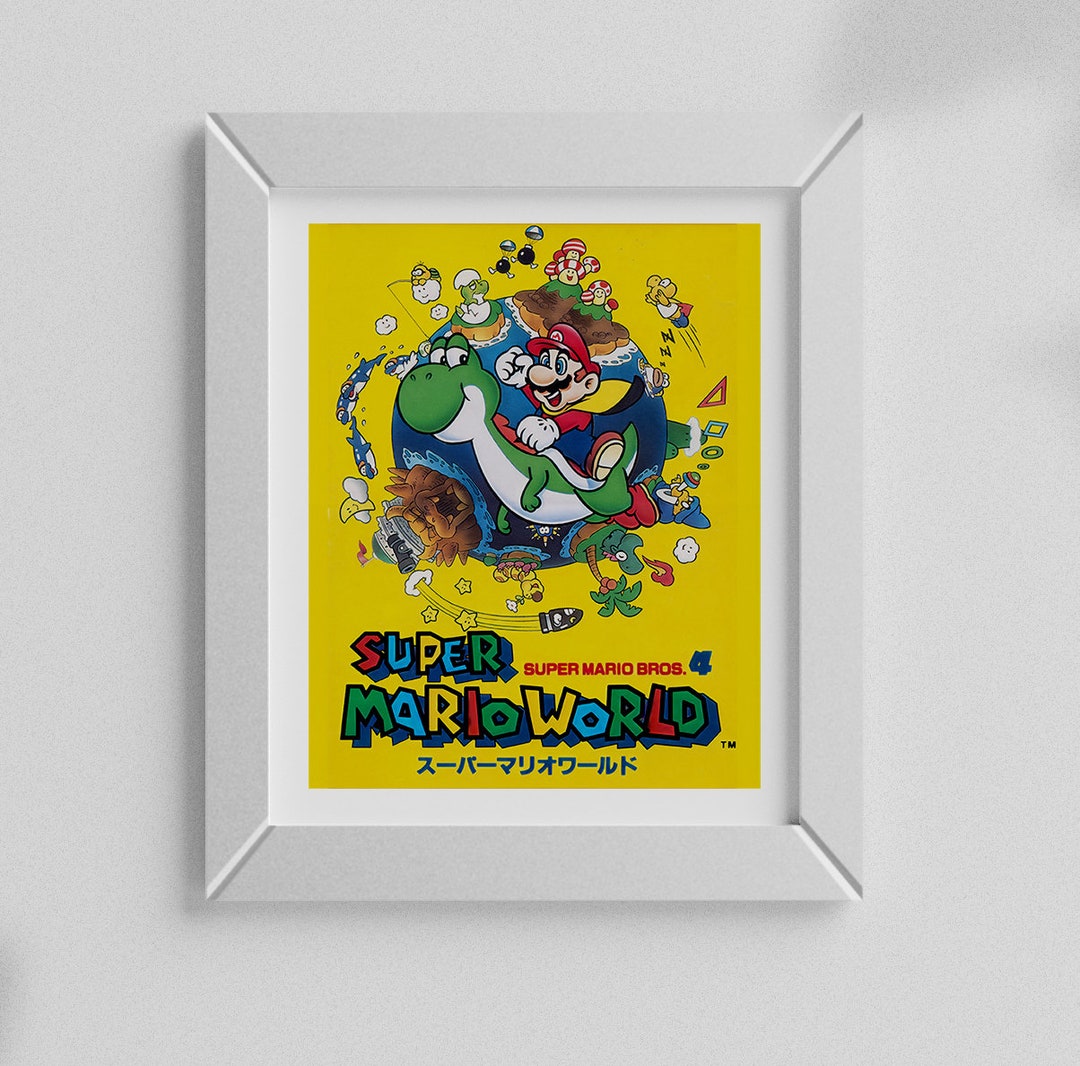 Super Mario World 1990 - Classic Game Box Cover Poster - Etsy