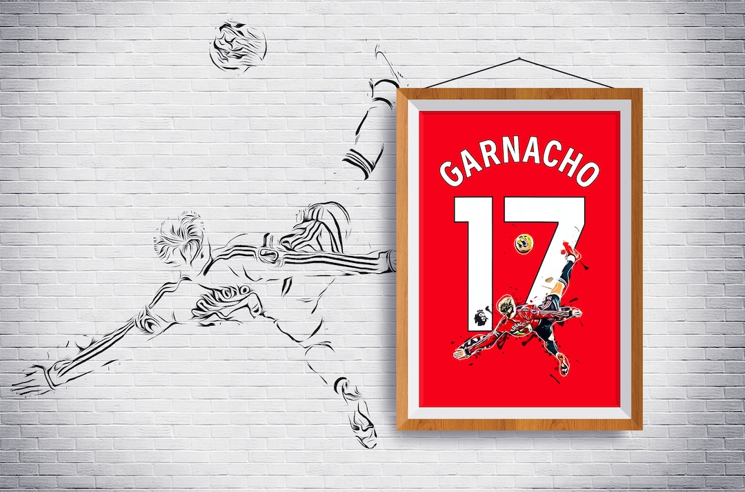 Alejandro Garnacho's Breathtaking Bicycle Kick - Digital Oil Art Print ...