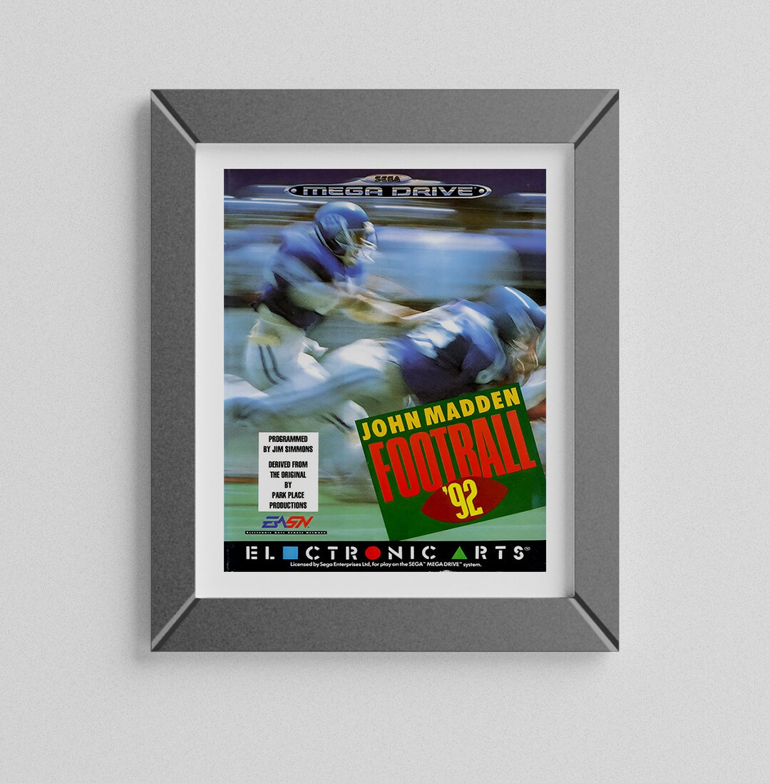 John Madden Football '92 - Retro Game Box Cover Poster (8x10 Inches ...