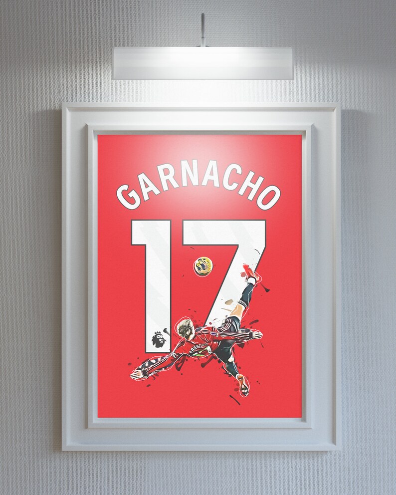 Alejandro Garnacho's Breathtaking Bicycle Kick - Digital Oil Art Print ...