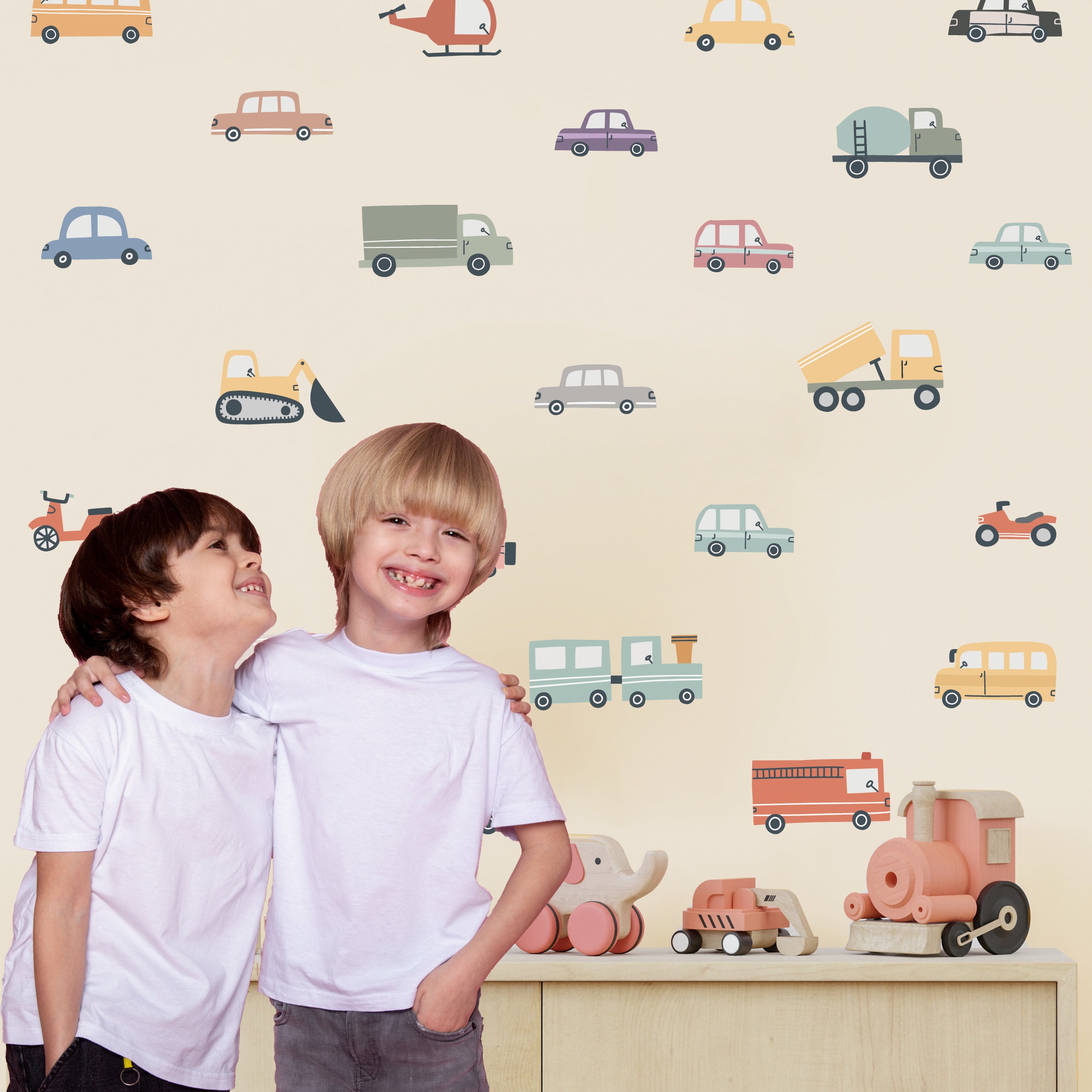 Kids Transport Wall Decal, Vehicle Wall Sticker, Transportation Wall ...
