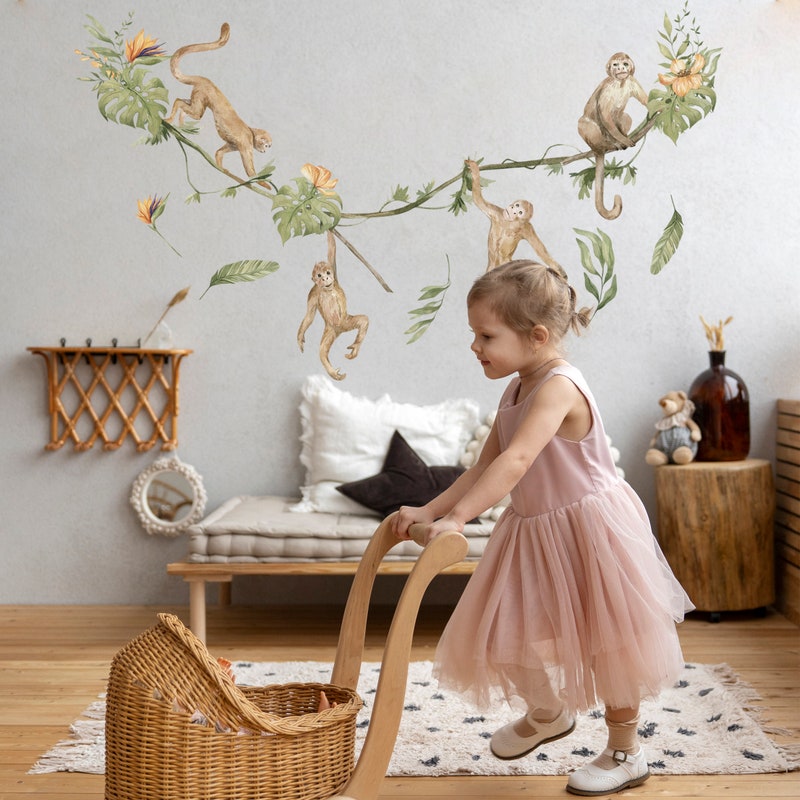 Monkey Wall Decal - Etsy