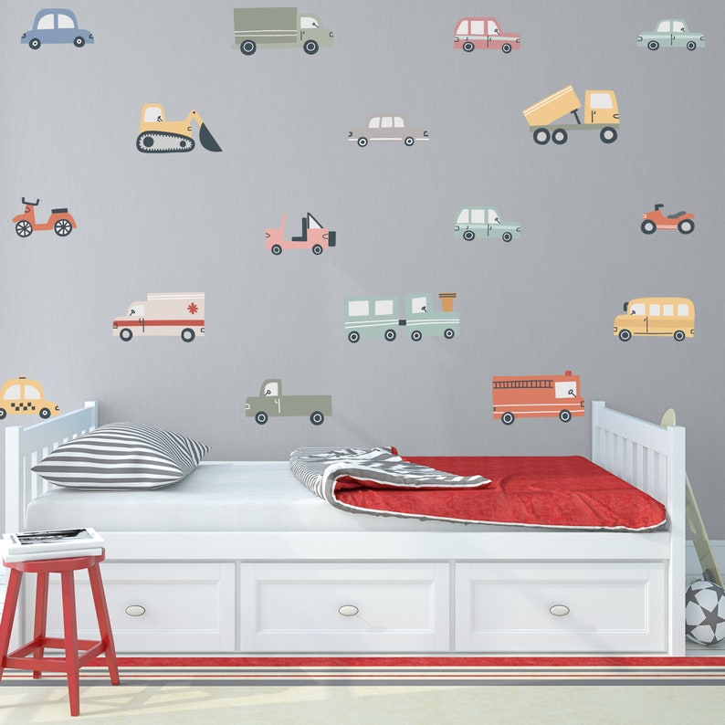 Kids Transport Wall Decal, Vehicle Wall Sticker, Transportation Wall ...