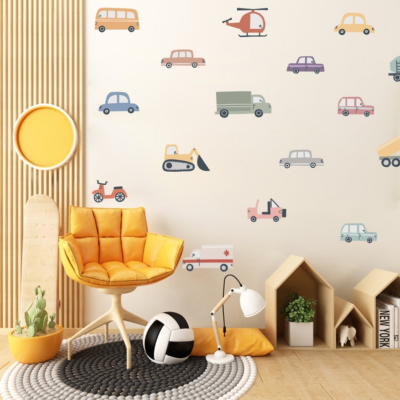 Kids Transport Wall Decal, Vehicle Wall Sticker, Transportation Wall ...