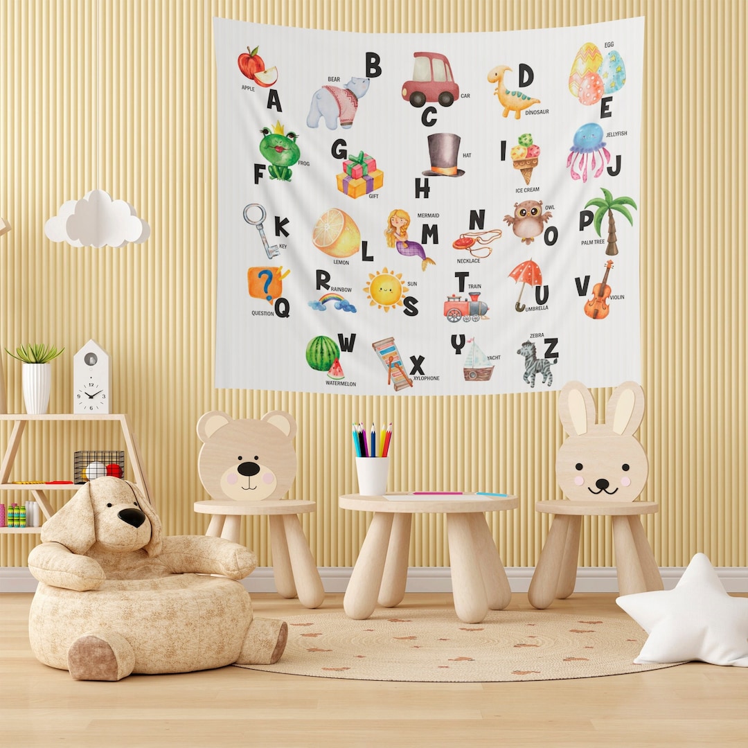 Alphabet Tapestry, Baby Alphabet Tapestry, Classroom Tapestry, ABC ...