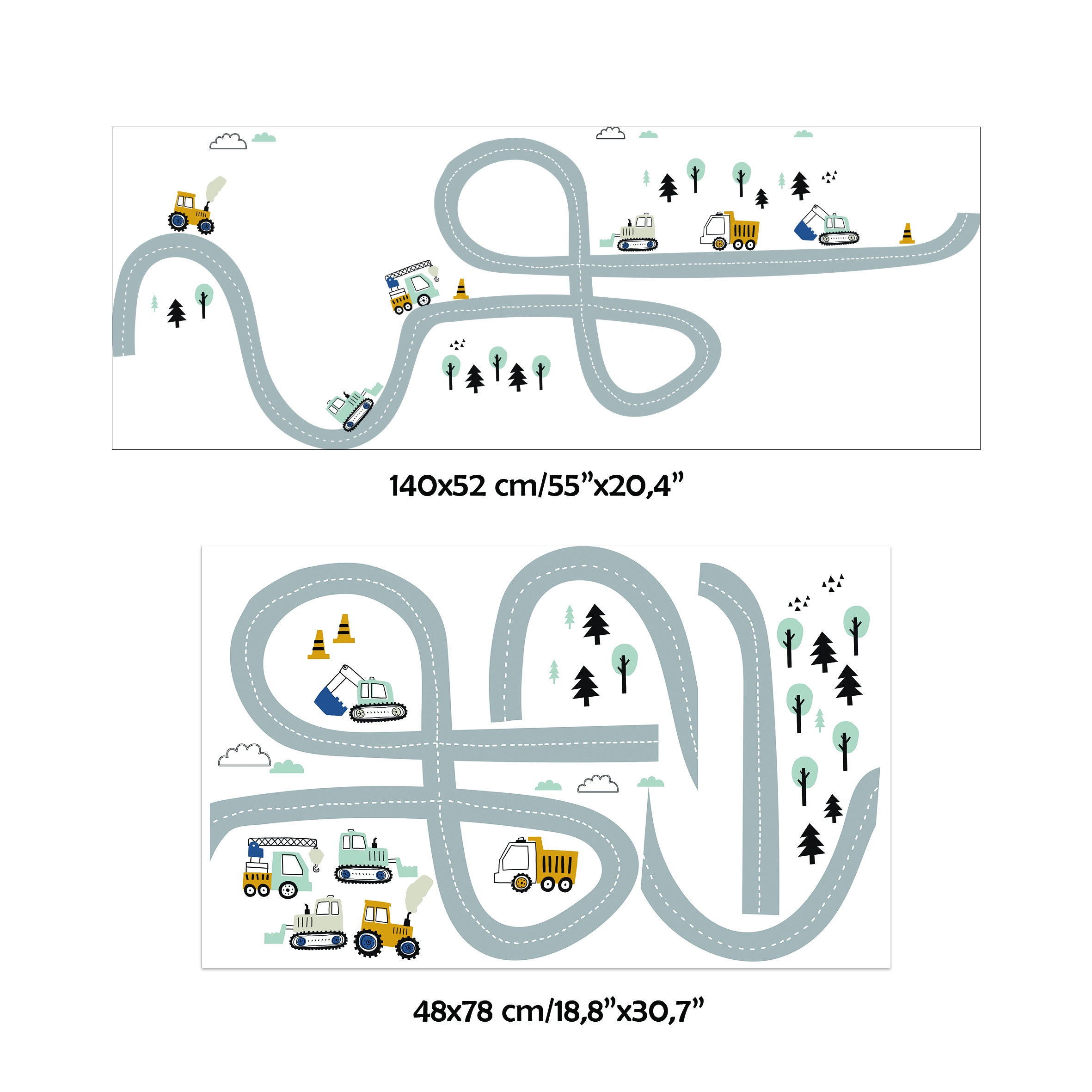 Construction Trucks Car Wall Decal Transportation Trucks - Etsy