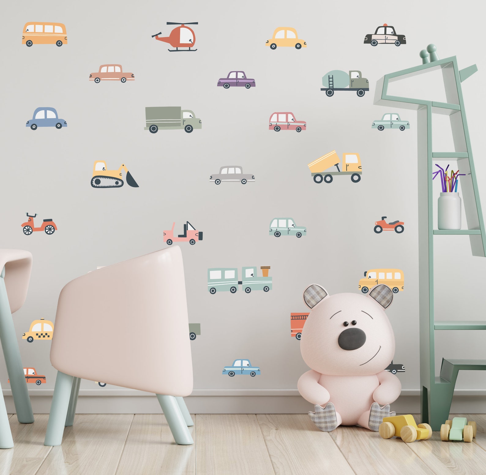 Kids Transport Wall Decal, Vehicle Wall Sticker, Transportation Wall ...