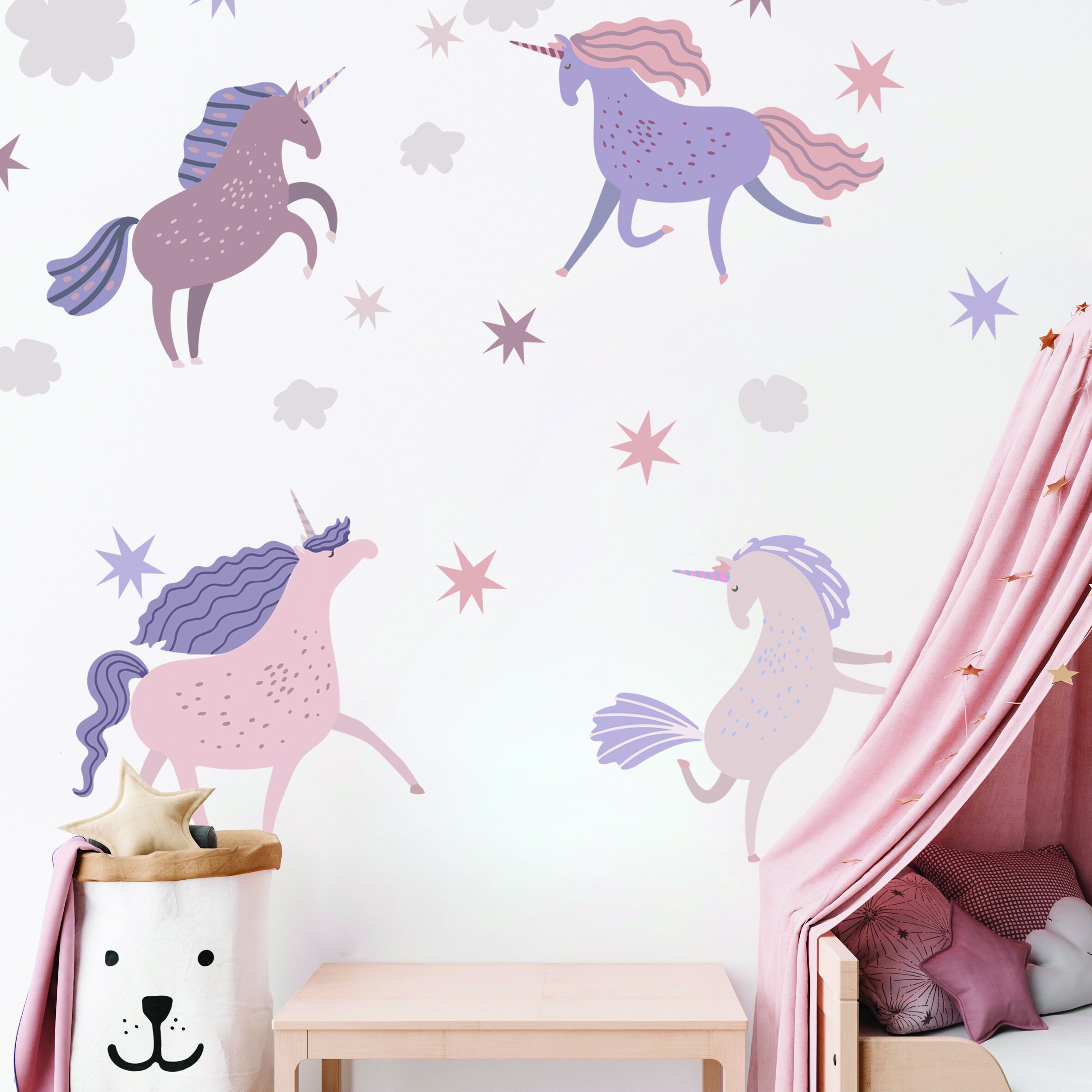 Unicorn Wall Decal Unicorn Wall Sticker Nursery Wall - Etsy