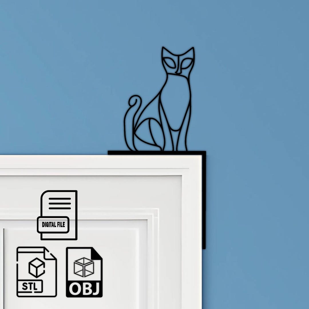 Abstract Cat Door Corner Decor, STL File, Digital Download, 3D Print ...