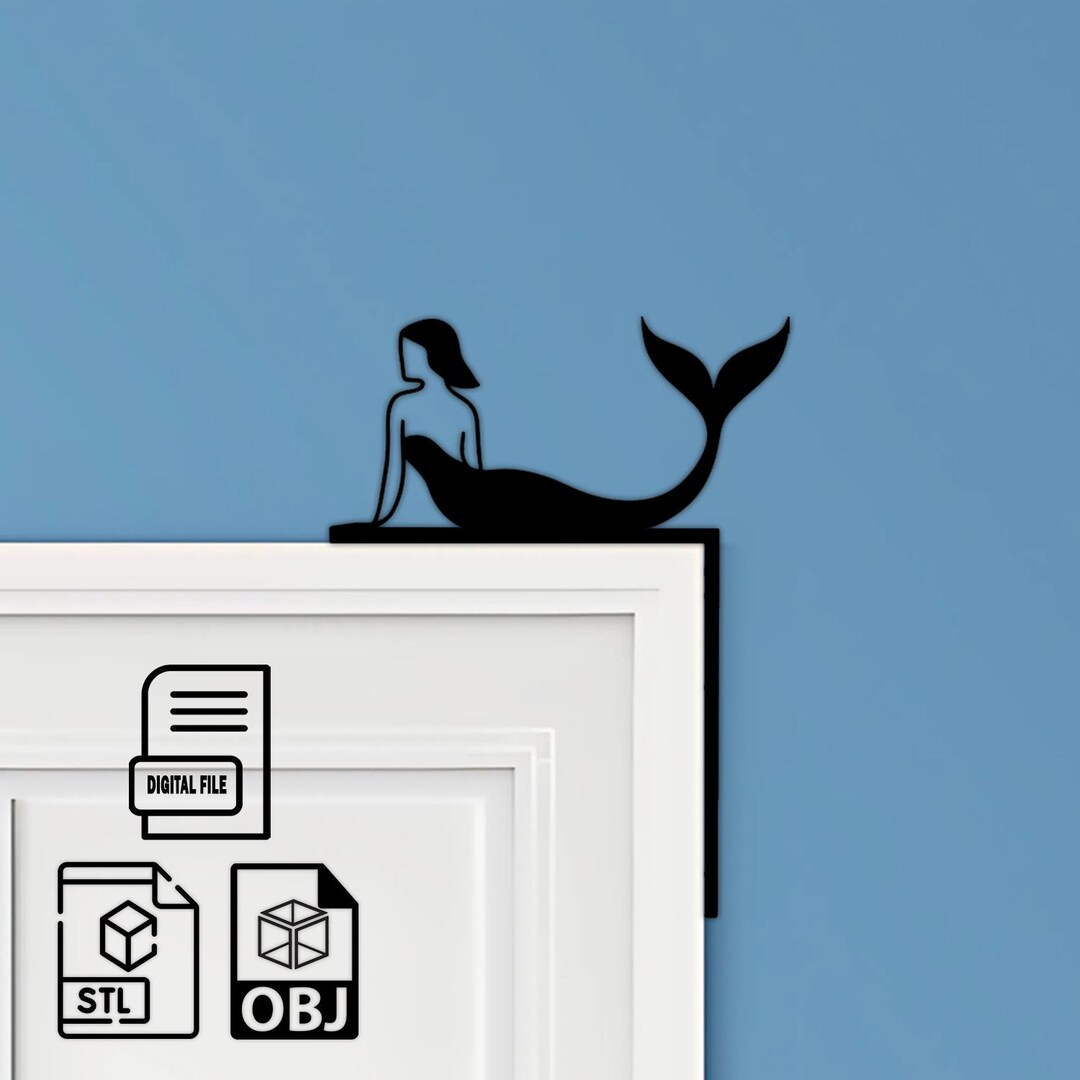 Mermaid Door Corner Decor, STL File, Digital Download, 3D Print, All ...
