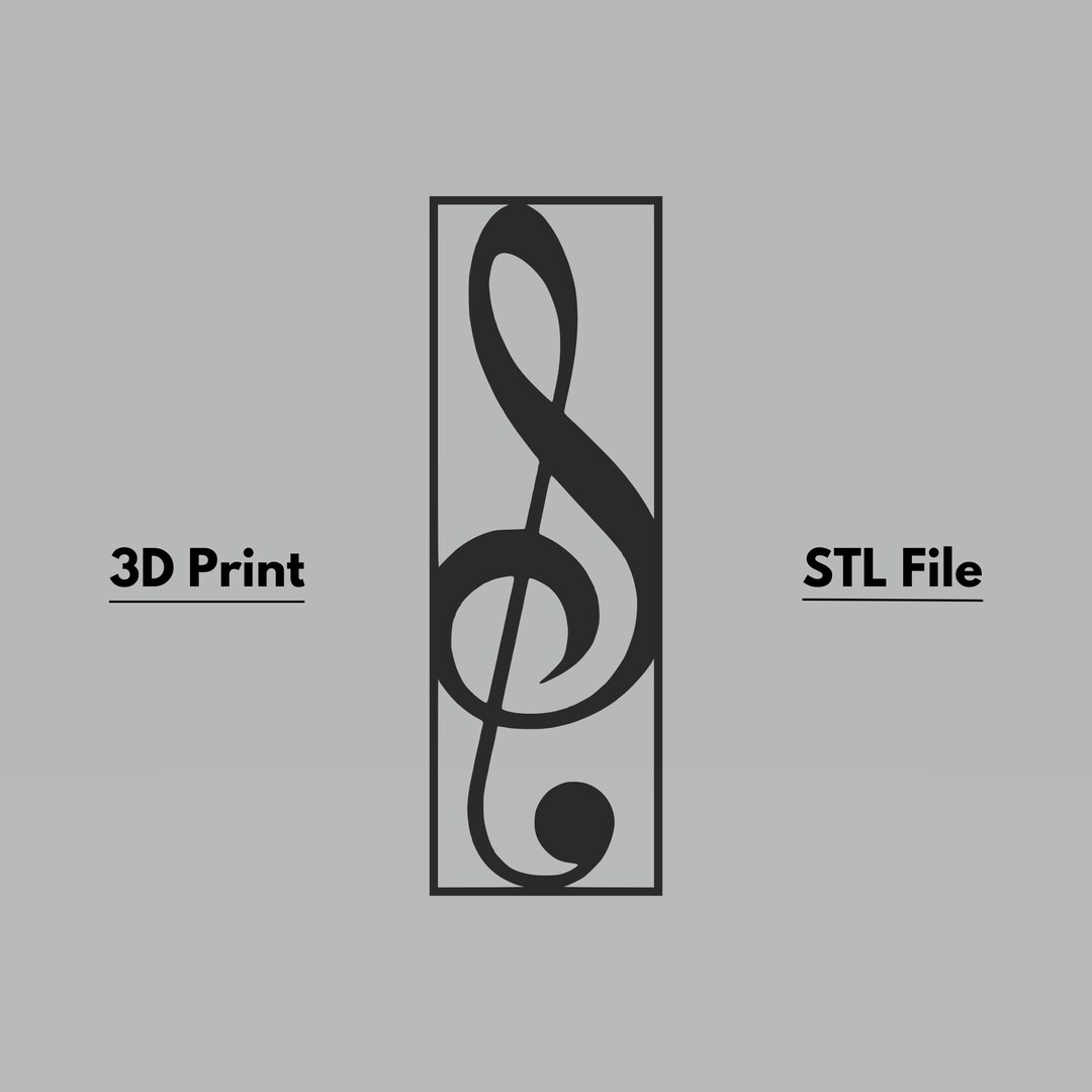 Treble Clef STL Files Digital File Bookmark 3D Printed - Etsy Canada