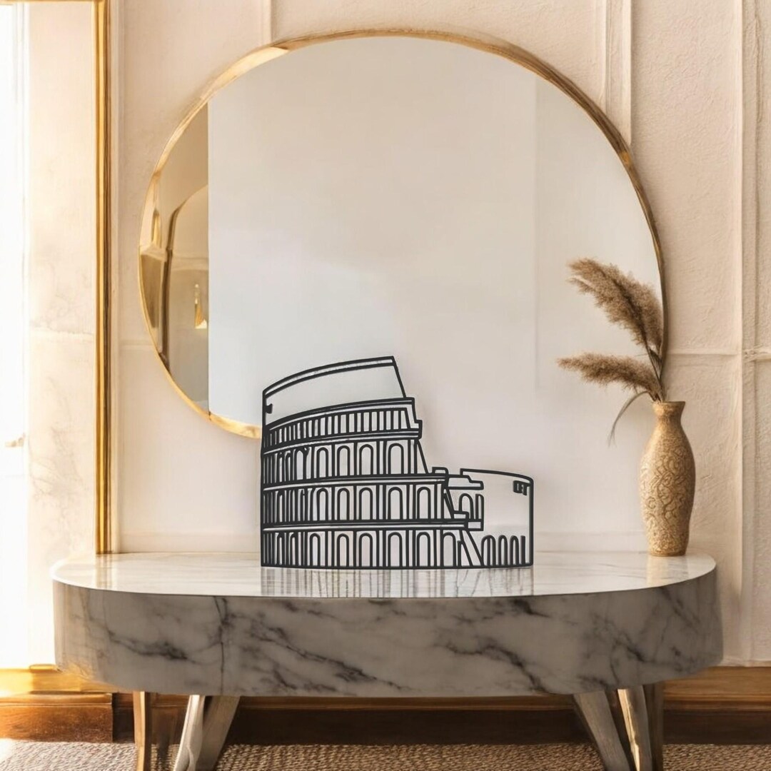 Colosseum Line Art 3D Print Figurine - Minimalist & Historical Home ...