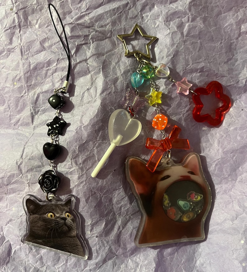 Kawaii Handmade Meme Cat Keychains and Phone Charms - Etsy UK