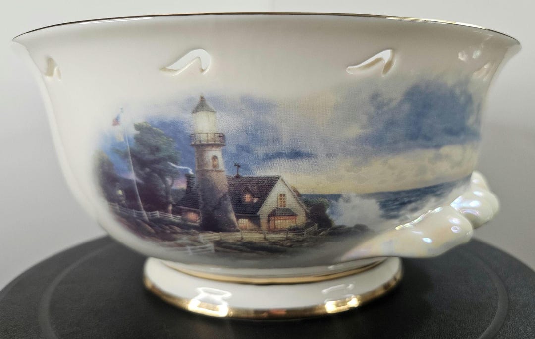 Vintage Lenox Thomas Kinkade Lighthouse Collectible Decorative Bowl ...