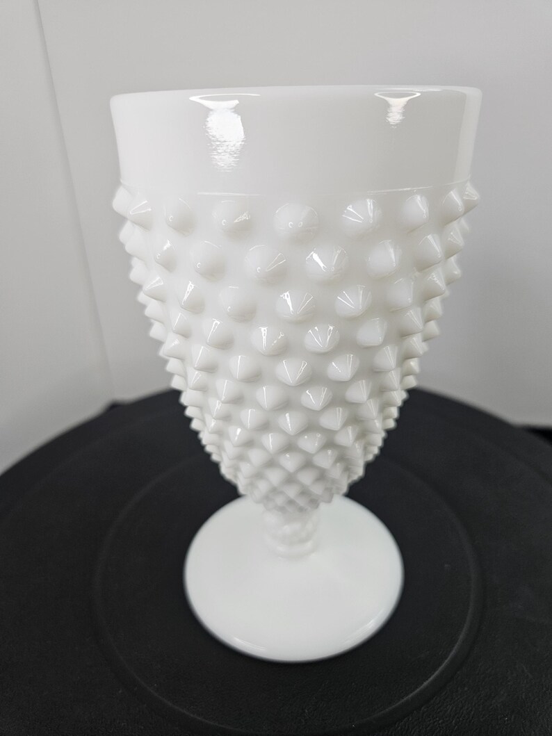 Vintage Hobnail Milk Glass Goblet - Likely Fenton Art Glass - Footed ...