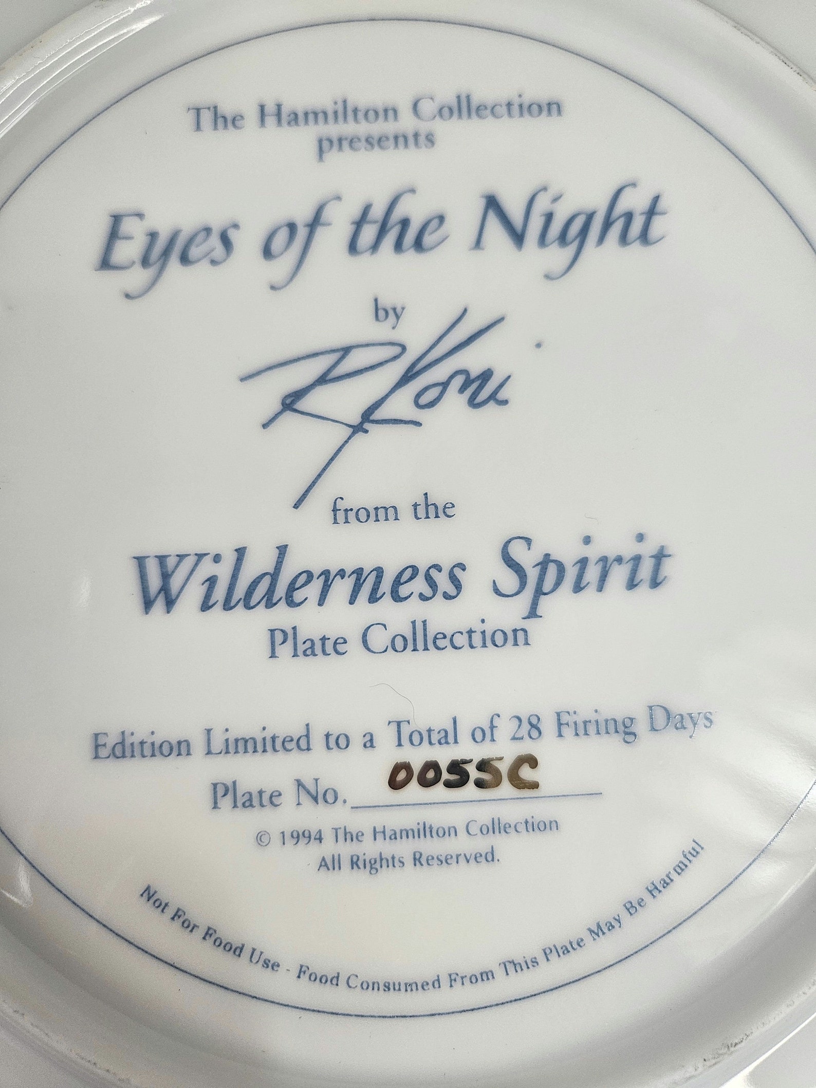 Wilderness Spirit Plate Collection #0055C - 8 1/4" Wolf "eyes of the ...
