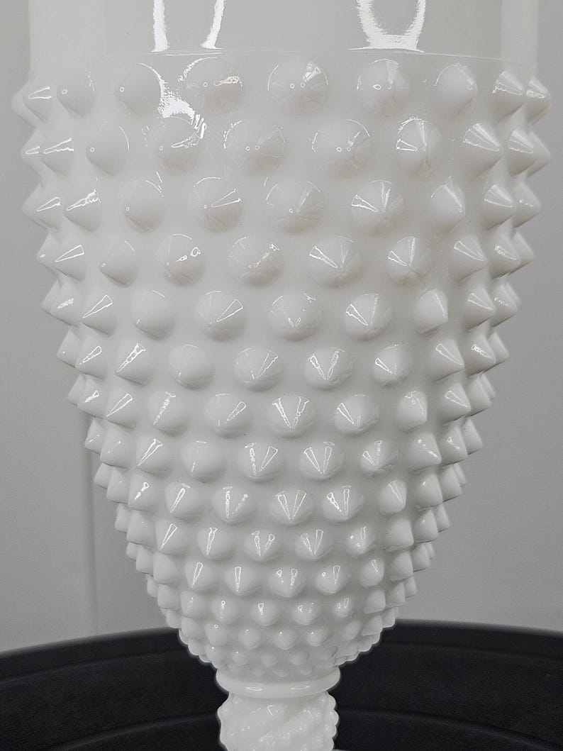 Vintage Hobnail Milk Glass Goblet - Likely Fenton Art Glass - Footed ...