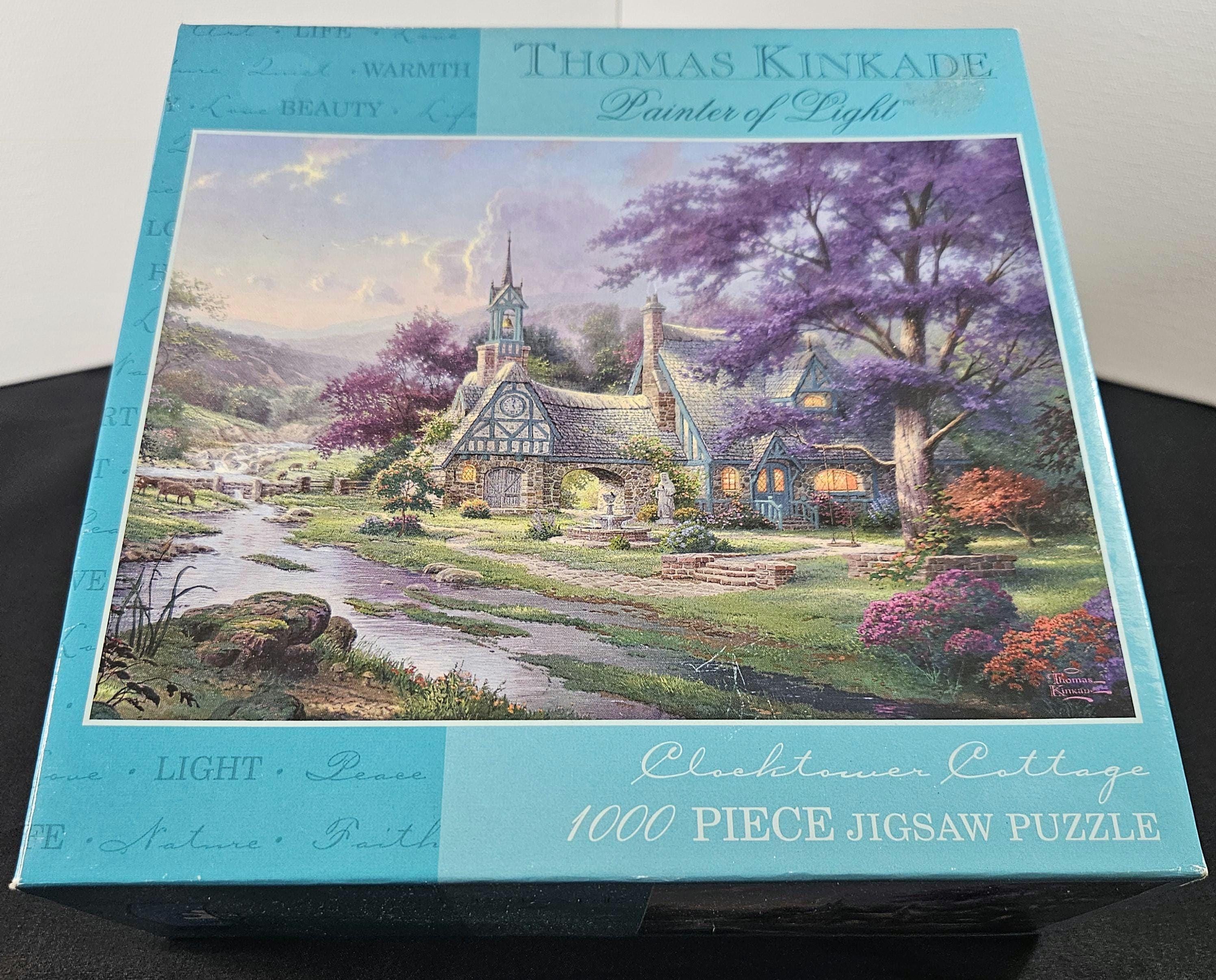 Vintage Thomas Kinkade Ceaco Jigsaw Puzzle clocktower Cottage Sealed ...