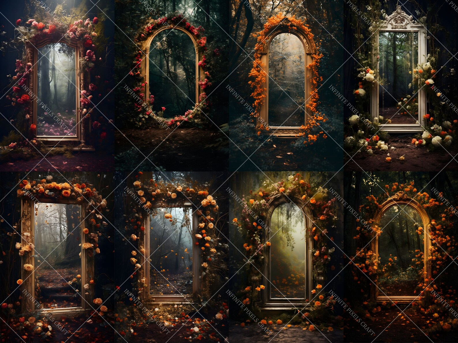 50 Magical Flower Frame Digital Backdrops Maternity - Etsy