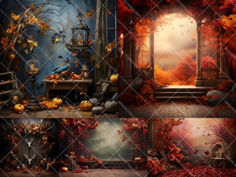 STUNNING BACKDROPS, Autumn Background, Fall Backdrops, 34 Digital ...