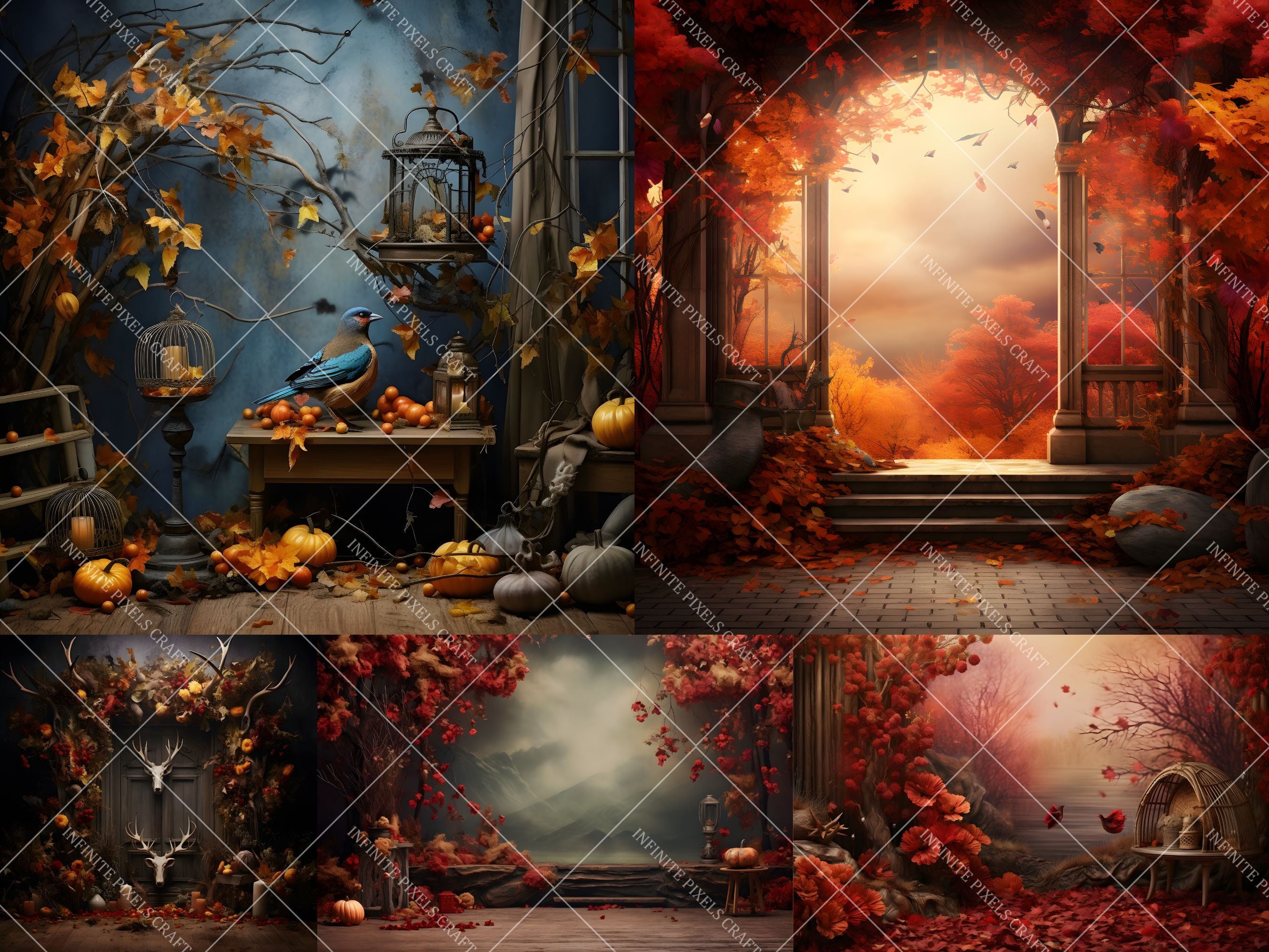 STUNNING BACKDROPS, Autumn Background, Fall Backdrops, 34 Digital ...