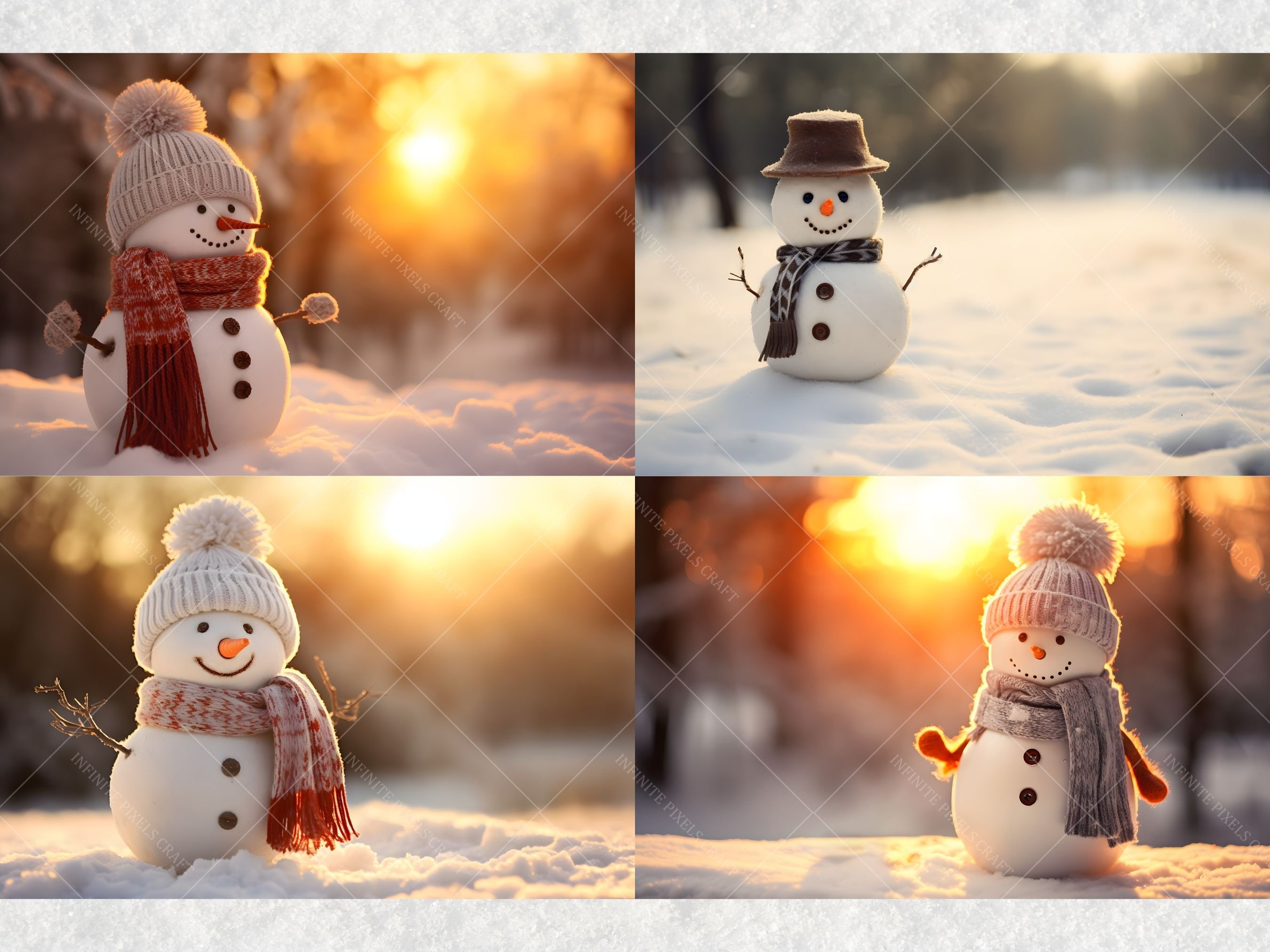 SNOWMAN Digital Backdrops, 14 Kids Photography Snow Backgrounds ...