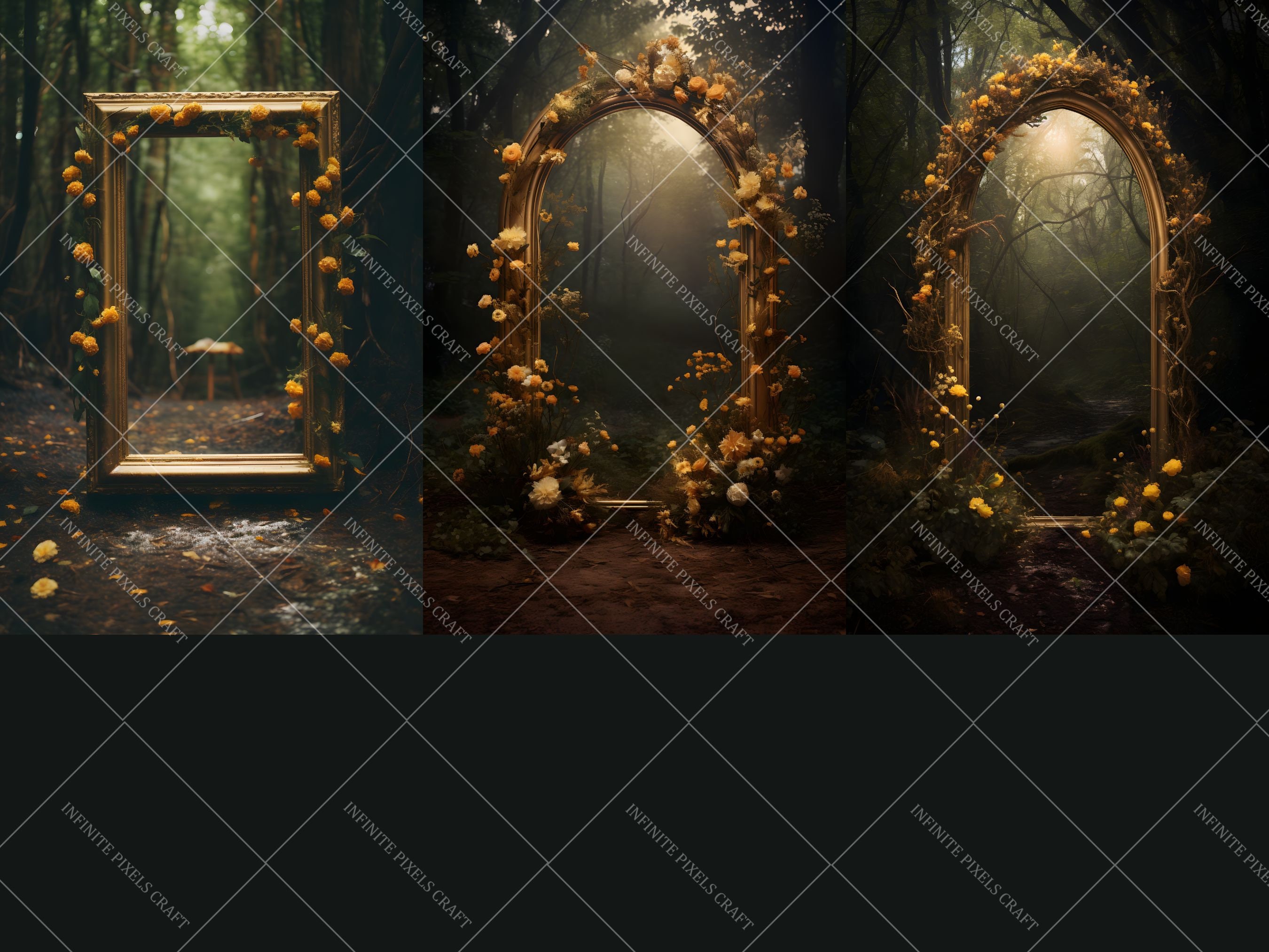 50 Magical Flower Frame Digital Backdrops Maternity - Etsy