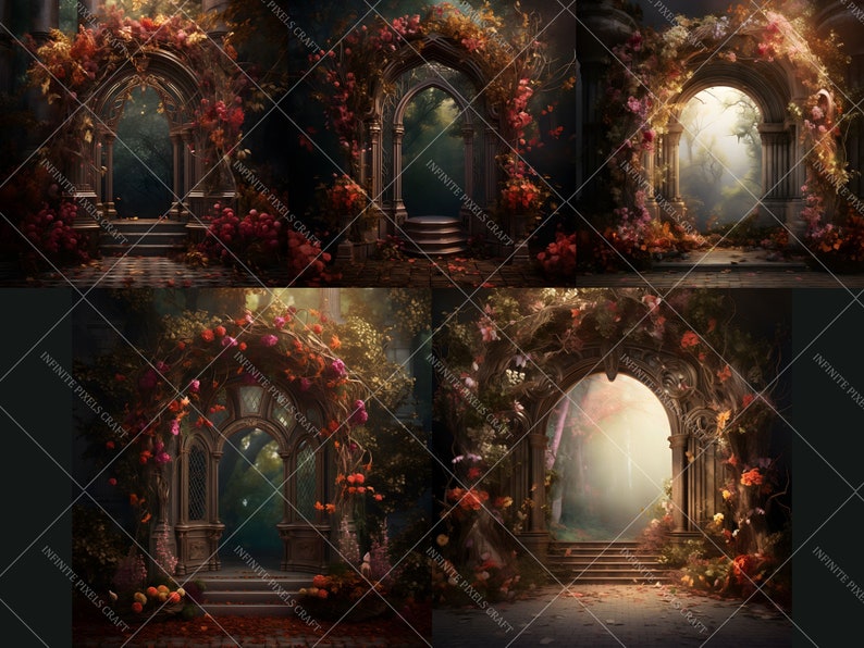 50 Magical Flower Frame Digital Backdrops Maternity - Etsy