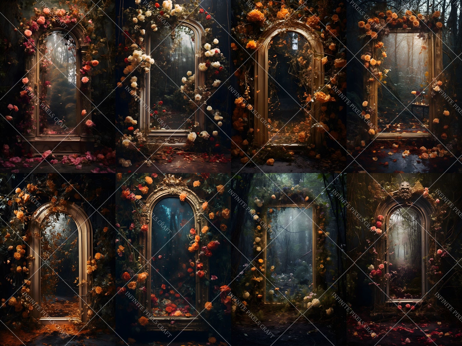 50 Magical Flower Frame Digital Backdrops Maternity - Etsy