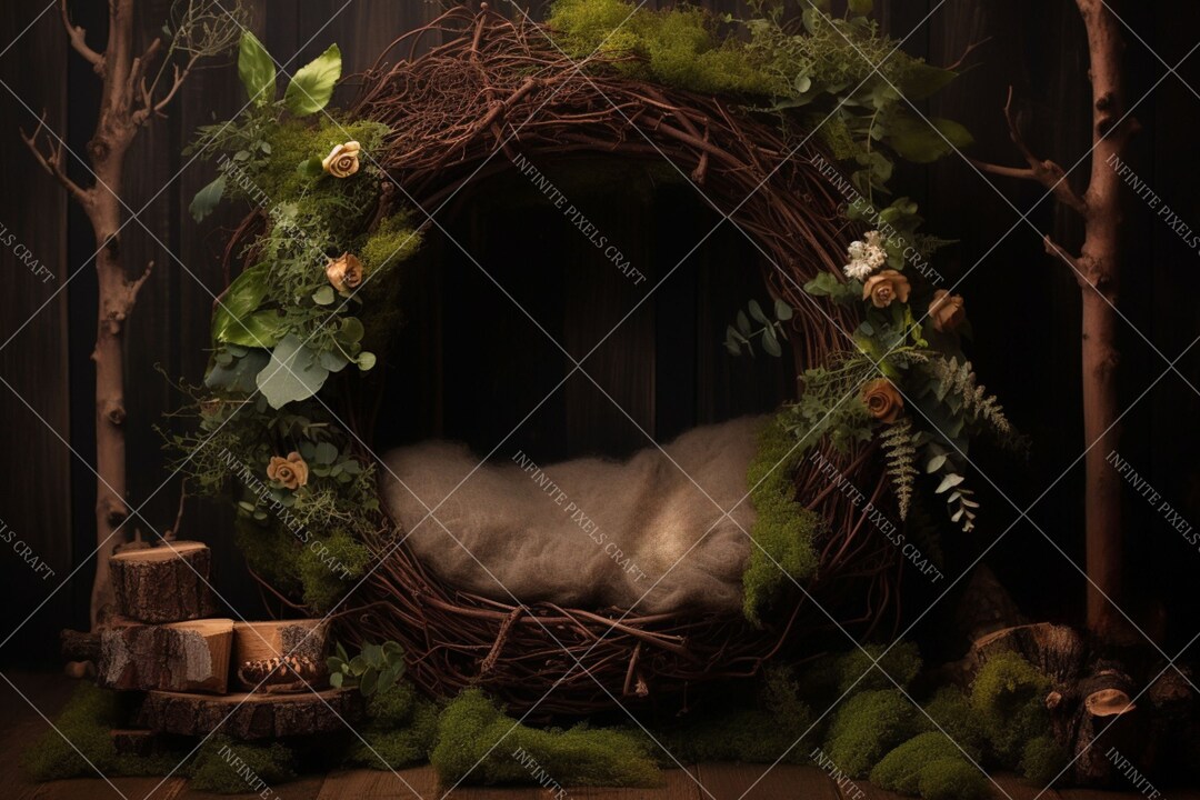 NEWBORN FOREST FLORAL Digital Background, Kids Photography Backdrop ...