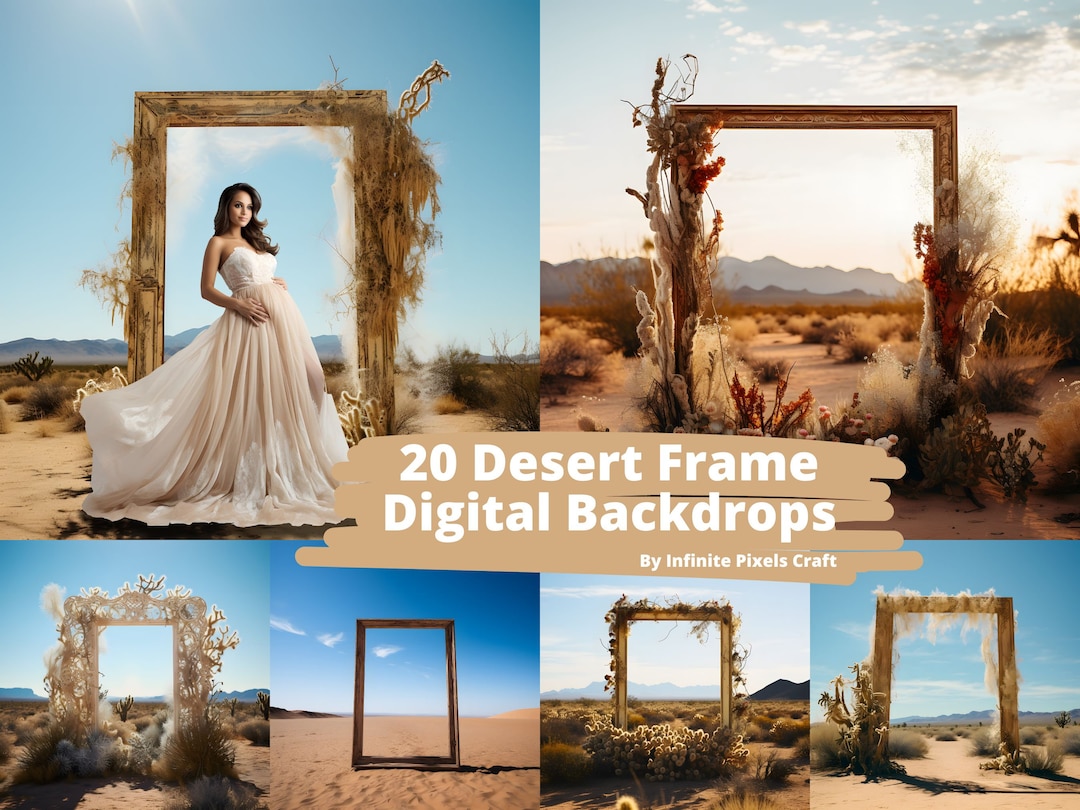 20 Desert Frame Digital Backdrops, Maternity Background, Wedding Photo ...