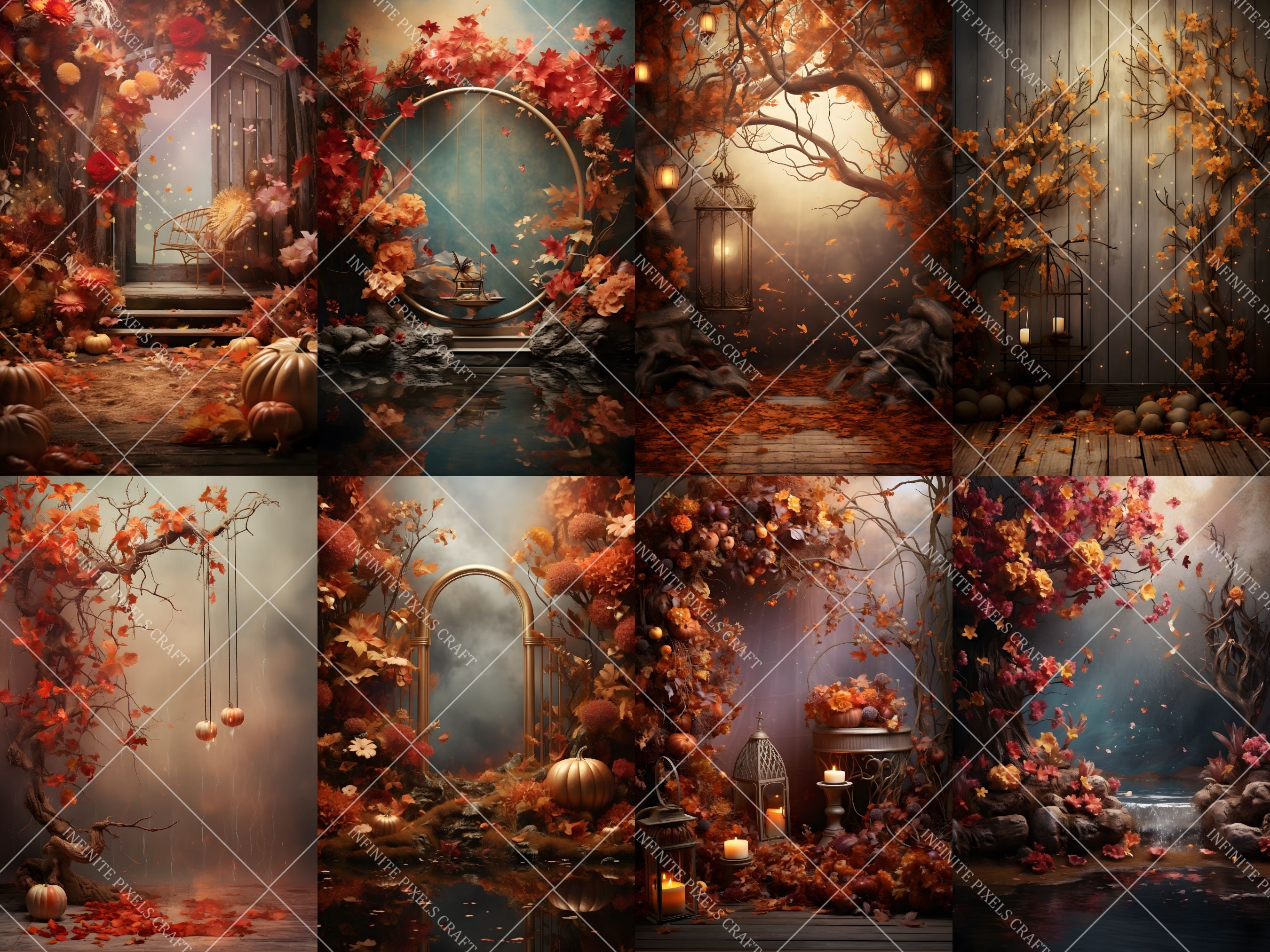 STUNNING BACKDROPS, Autumn Background, Fall Backdrops, 34 Digital ...