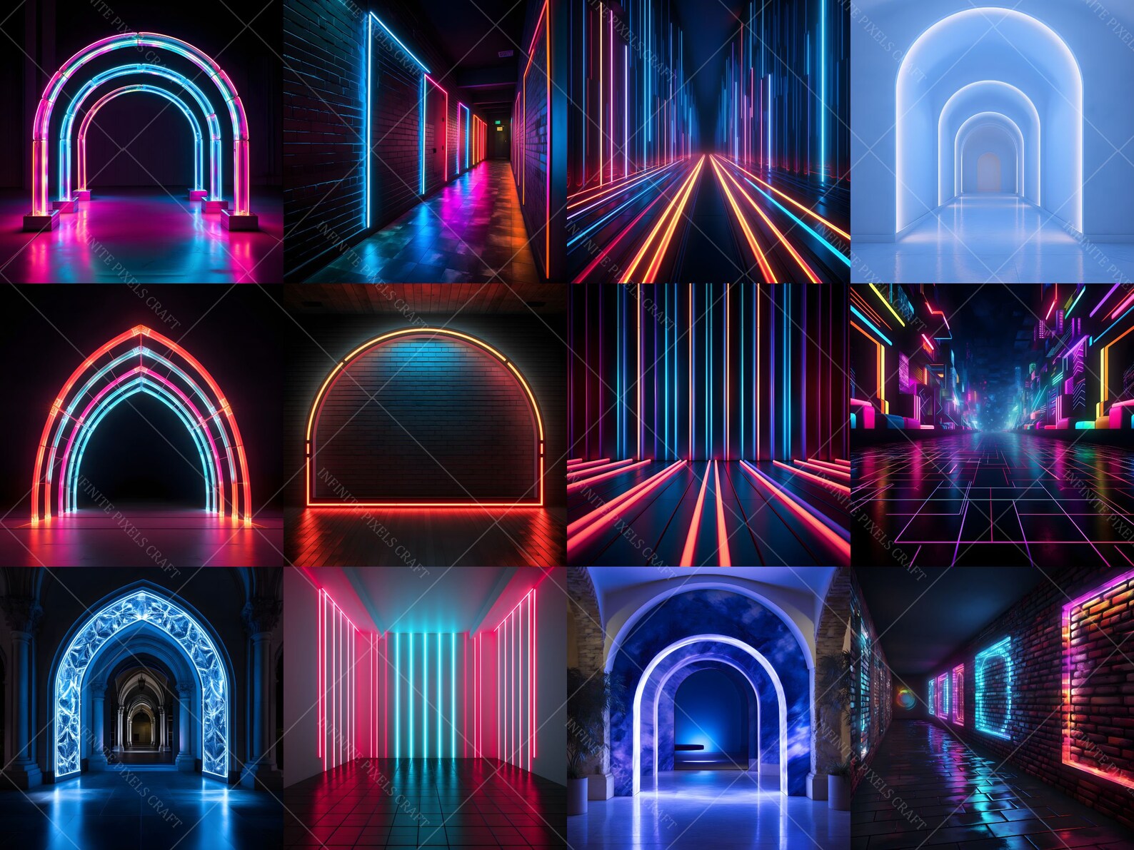 53 NEON LIGHTS Digital Backdrops, Cyberpunk Theme Backgrounds ...