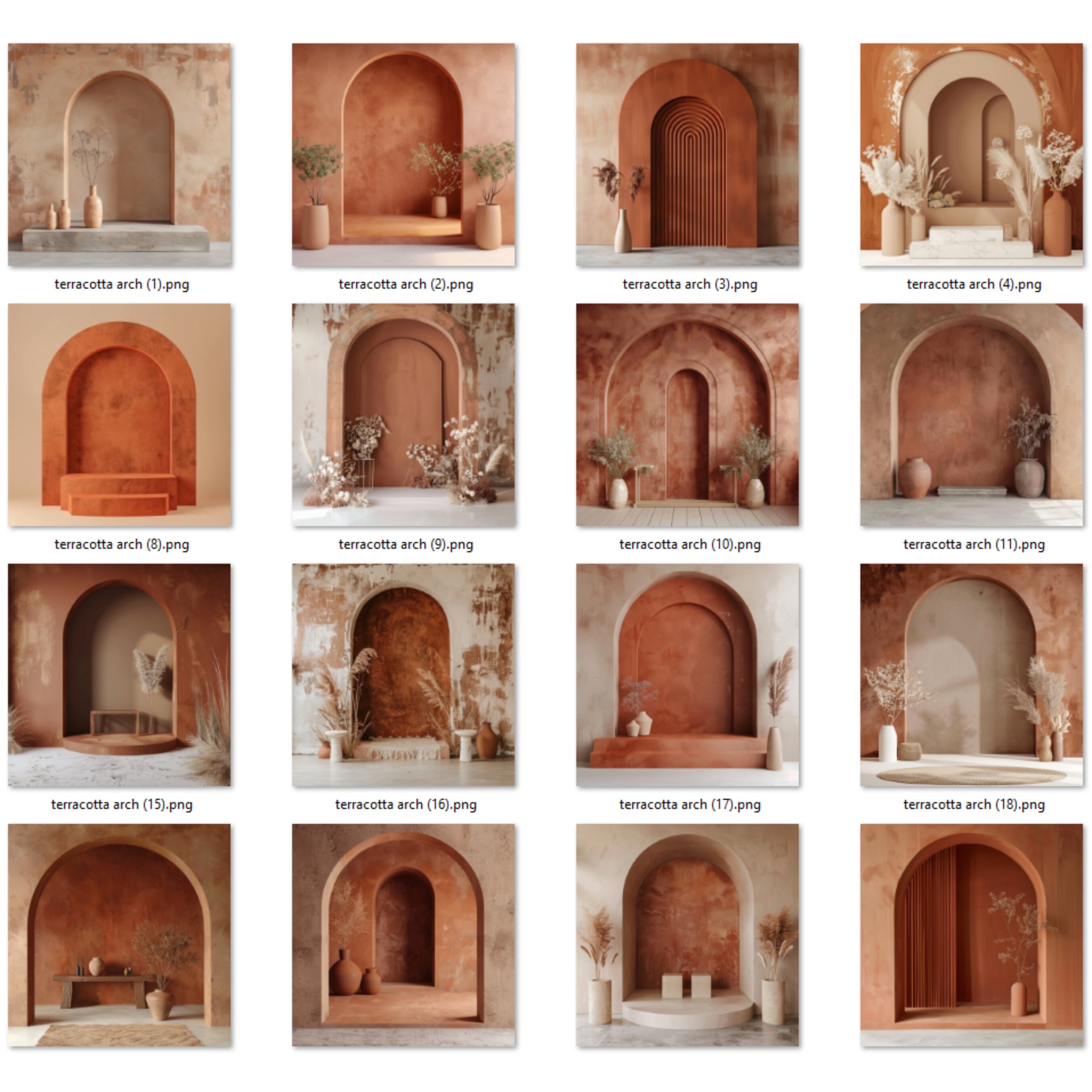 Terracotta Arch Digital Backdrops, Photography Backgrounds (PNG) - Etsy