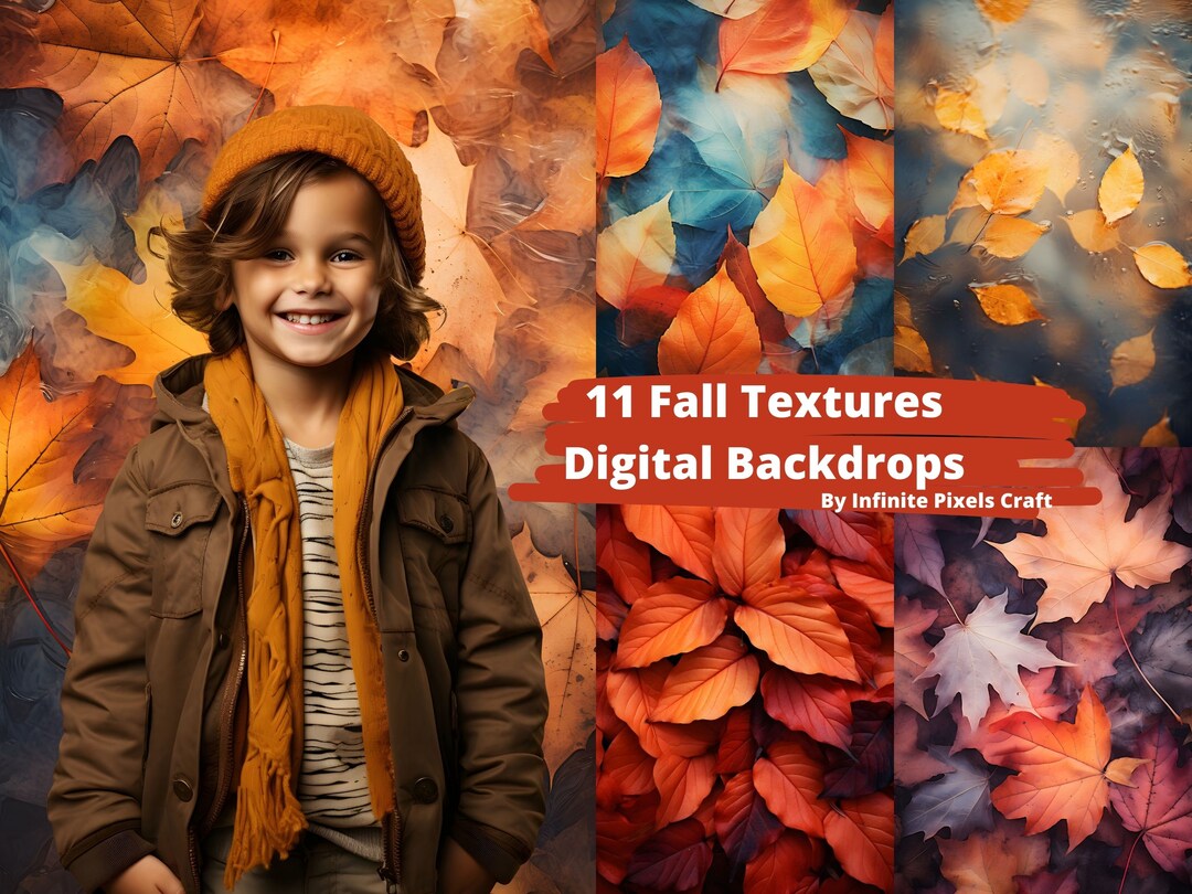 FALL FOLIAGE TEXTURES Digital Backdrops, 11 Autumn Digital Backgrounds ...