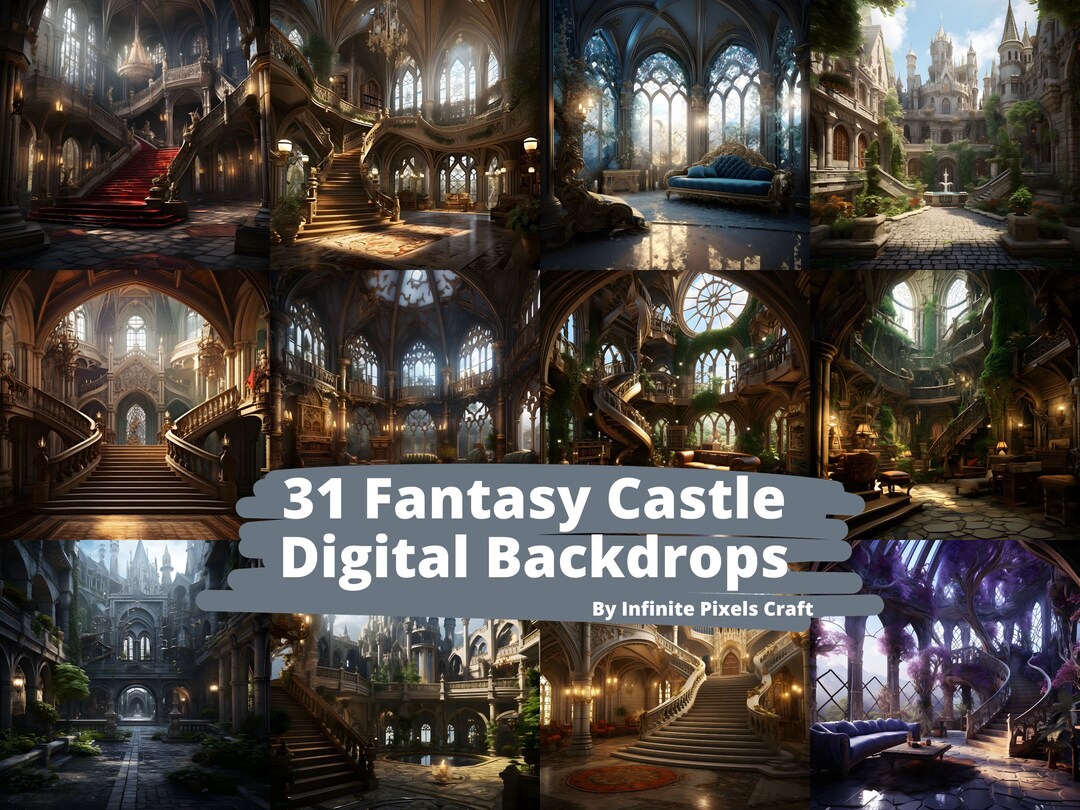 31 Fantasy Castle Photography Backdrops, Elven Castle Backgrounds ...