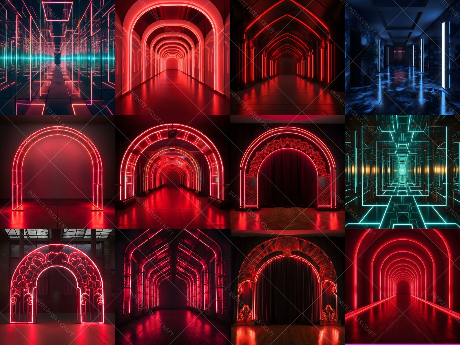 53 NEON LIGHTS Digital Backdrops, Cyberpunk Theme Backgrounds ...