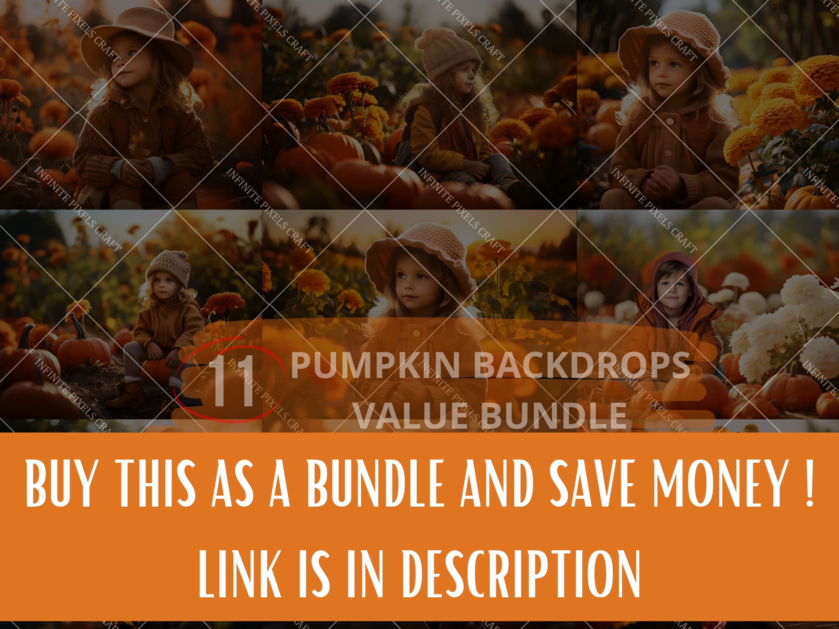 ORANGE FALL FLOWERS Digital Backdrop Autumn Kids Photography - Etsy