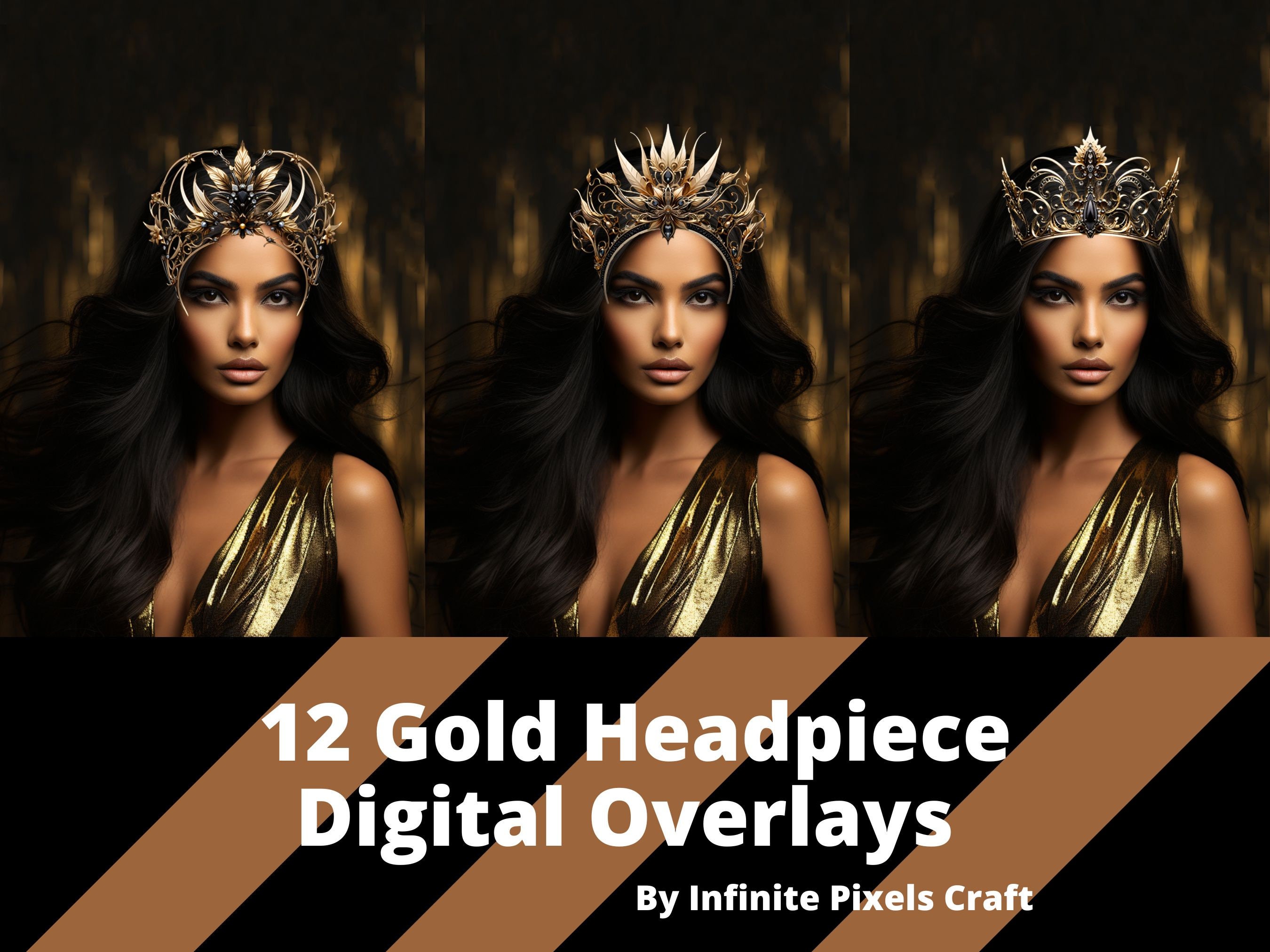 HALO CROWN OVERLAY 12 Goddess Headpieces Digital Tiara Star - Etsy