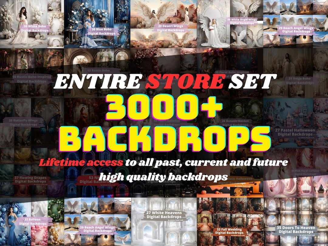 ENTIRE SHOP BUNDLE, Digital Backdrops Mega Set, 3000+ Digital ...