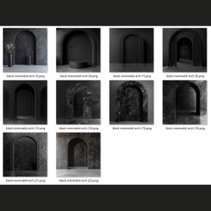 Black Minimal Arch Digital Backdrops, Photography Texture (PNG) - Etsy